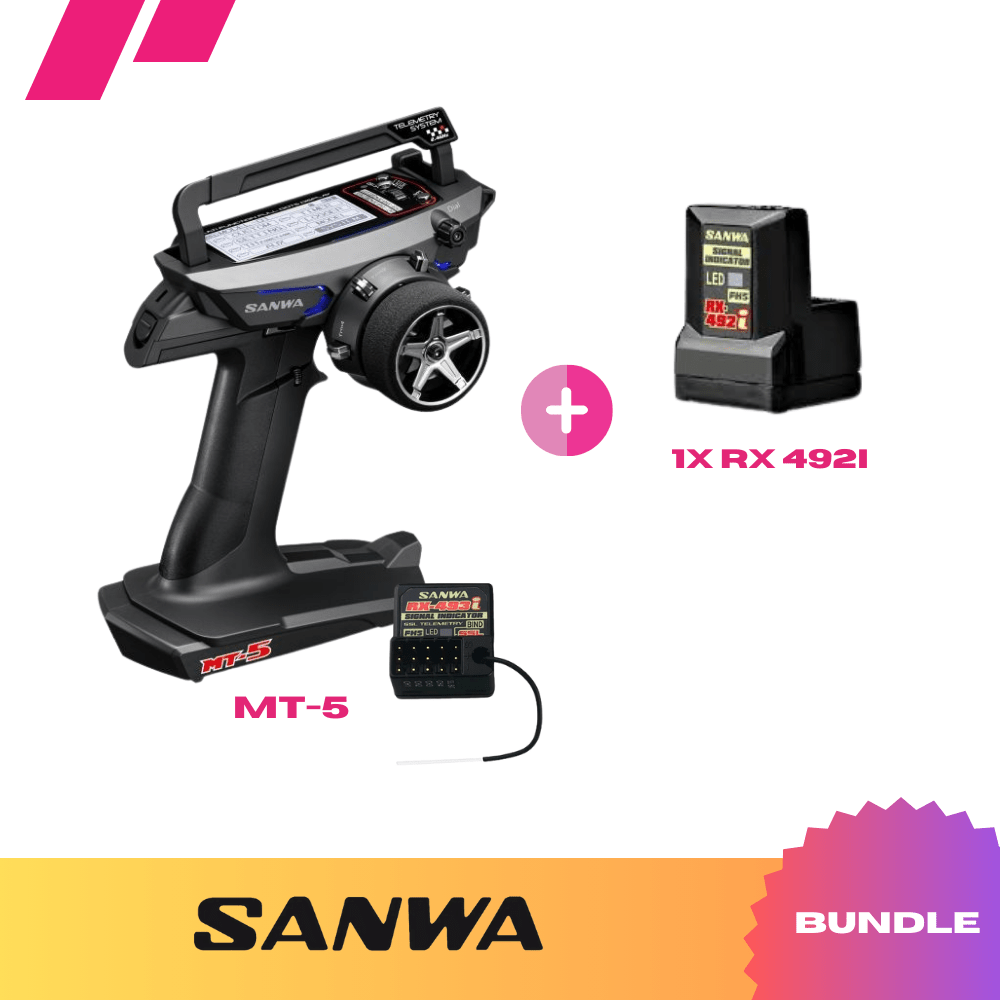 Sanwa MT-5 Radio + RX-493i Receiver + RX-492i Receiver (Bundle) – HOBBYSPECTER – RC Modelle ...